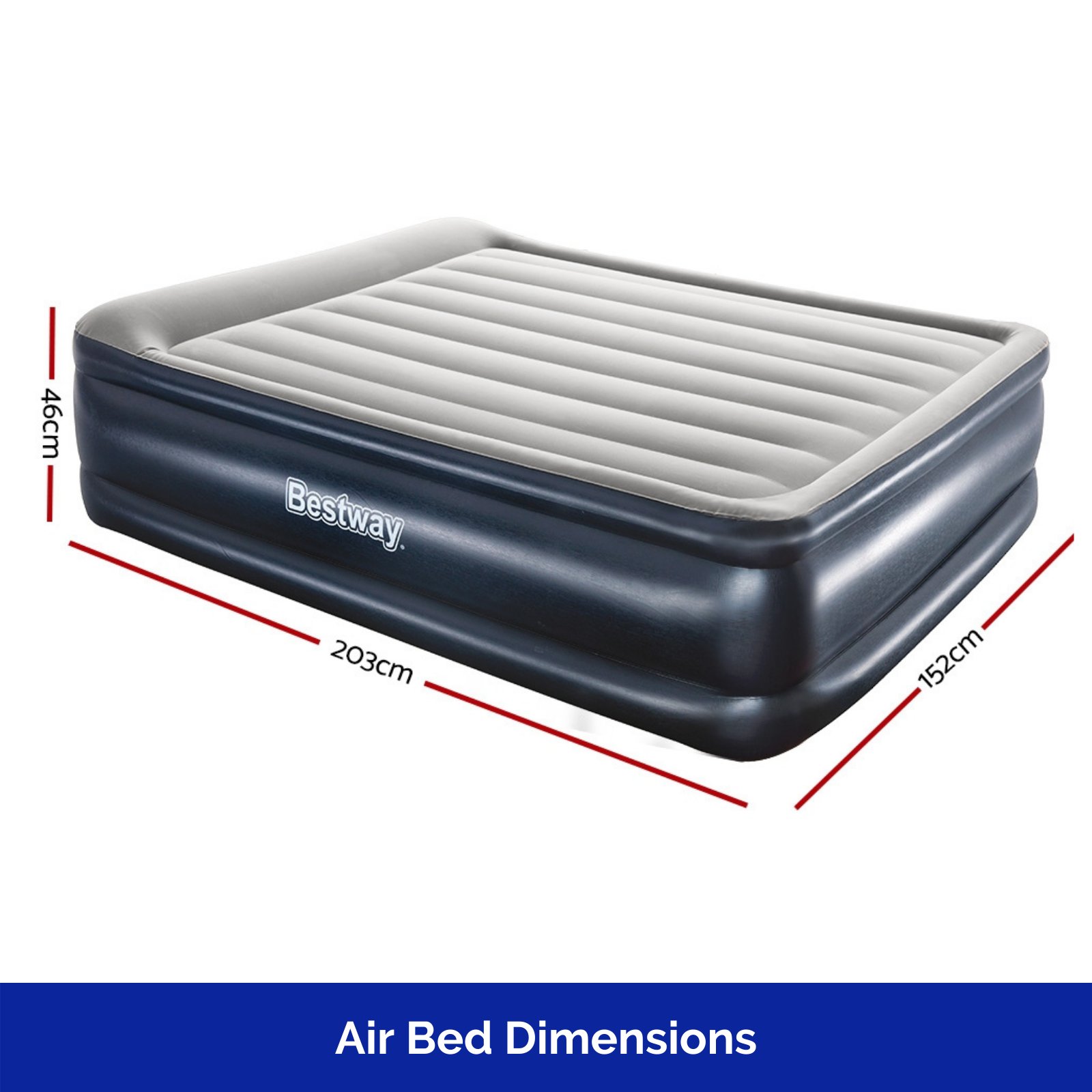 Bestway Deluxe Queen Blow Up Air Bed Premium Inflatable Mattress Built ...