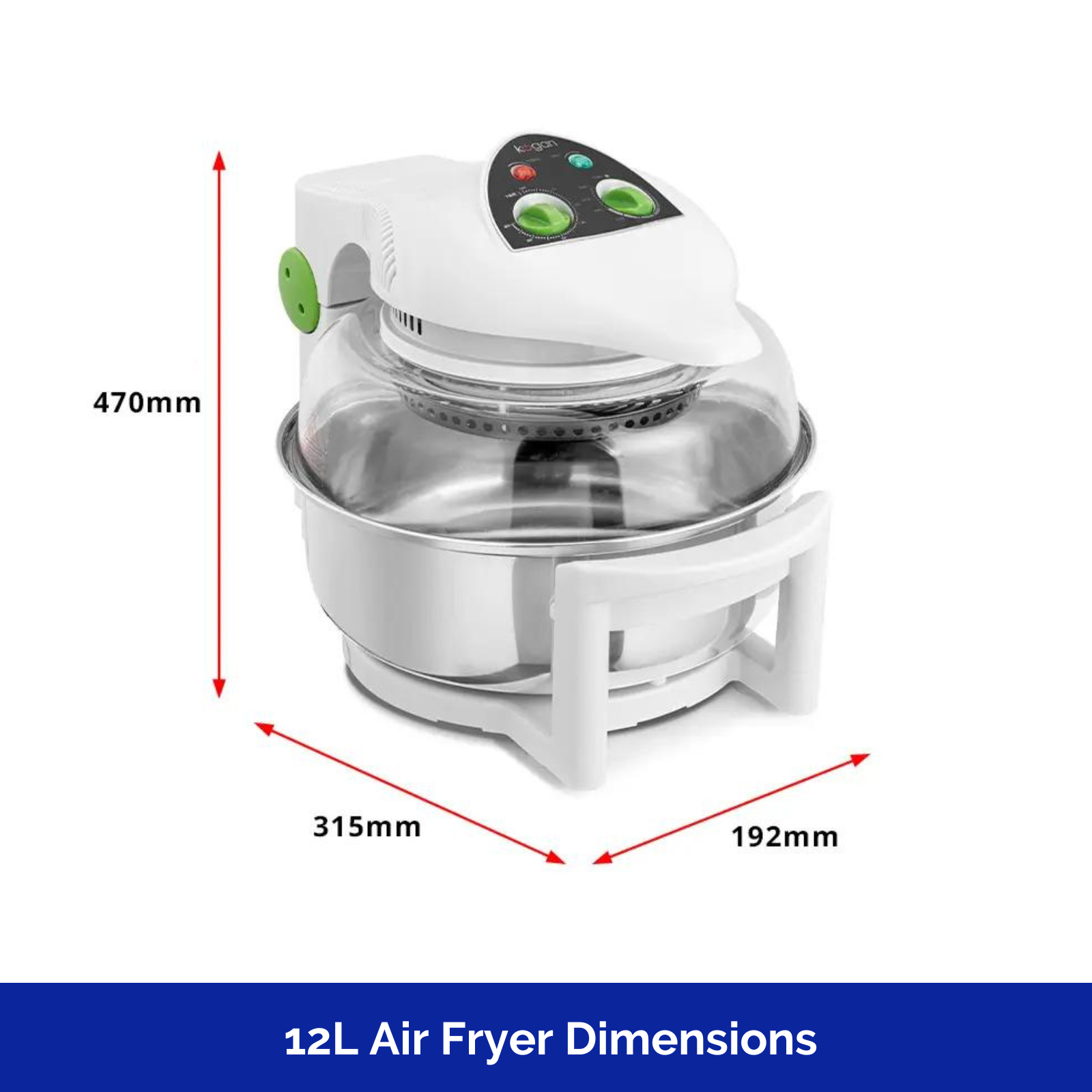 Kogan 12L Rotary Air Fryer Rotisserie Hot Dry Air Airfryer Healthy Food ...