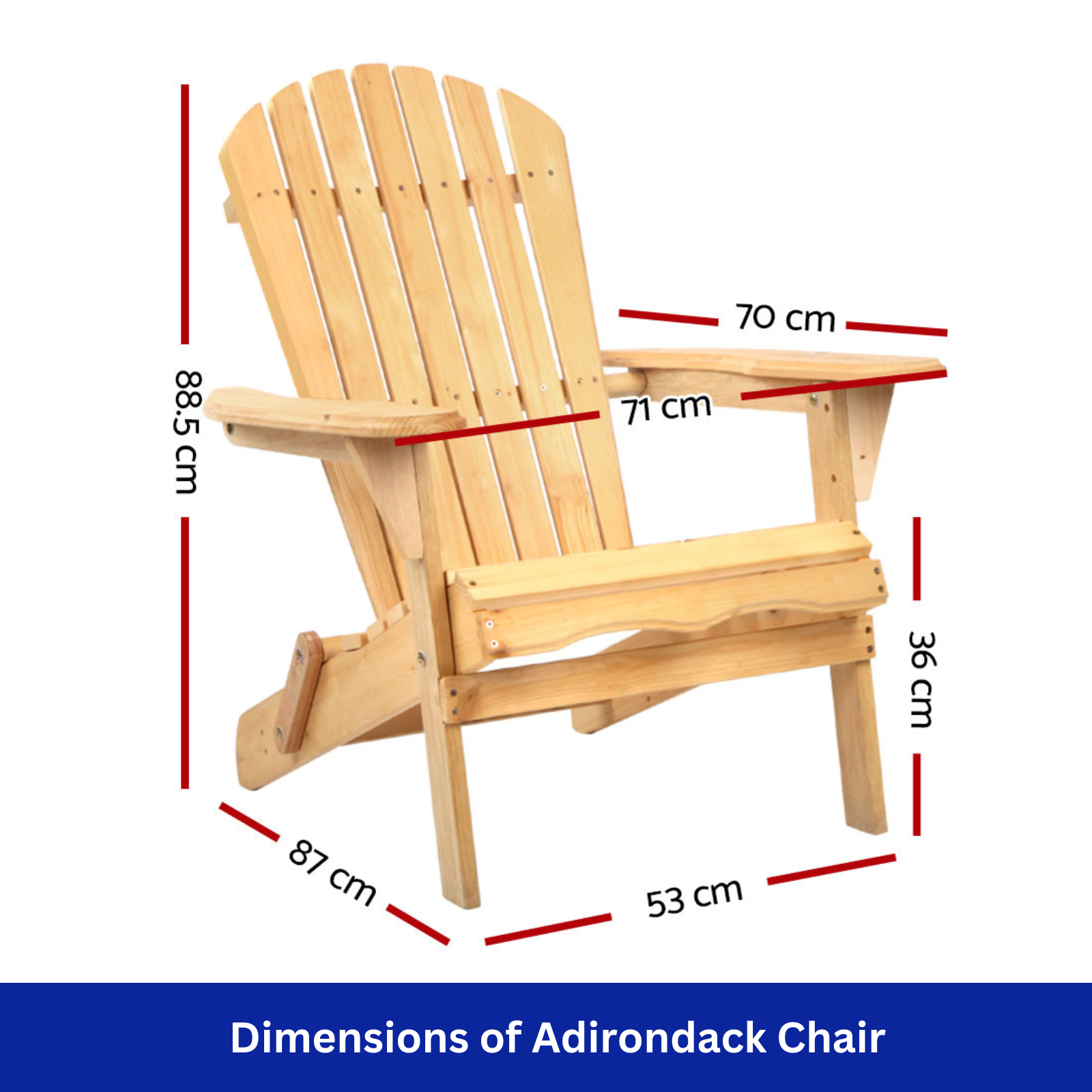 Folding Adirondack Chair Outdoor Furniture Garden Beach Cape Deck ...